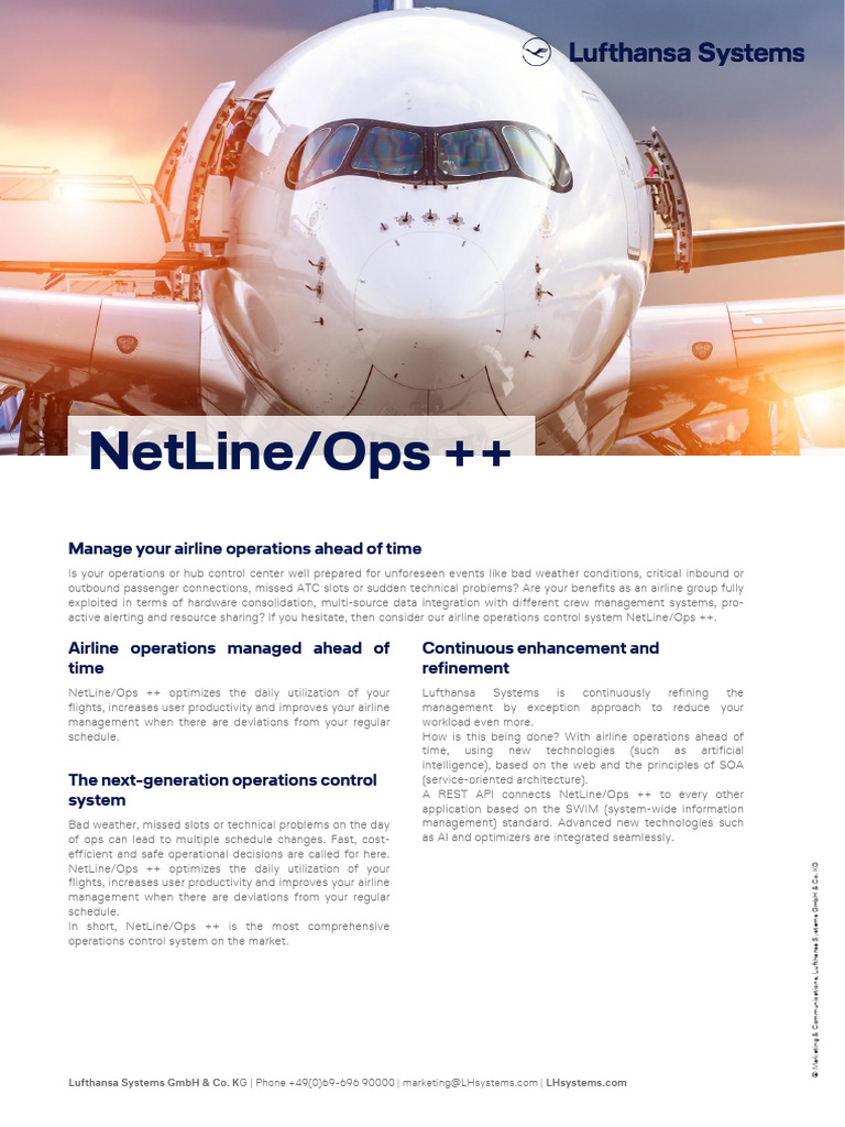 Product Information NetLine Ops++ | PDF | Service Oriented Architecture | Airlines