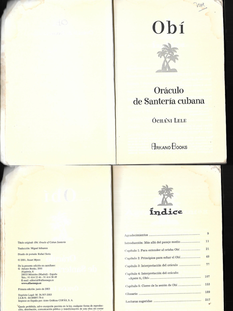 Obi Oraculo de Santeria Cubana (Ochani Lele) | PDF