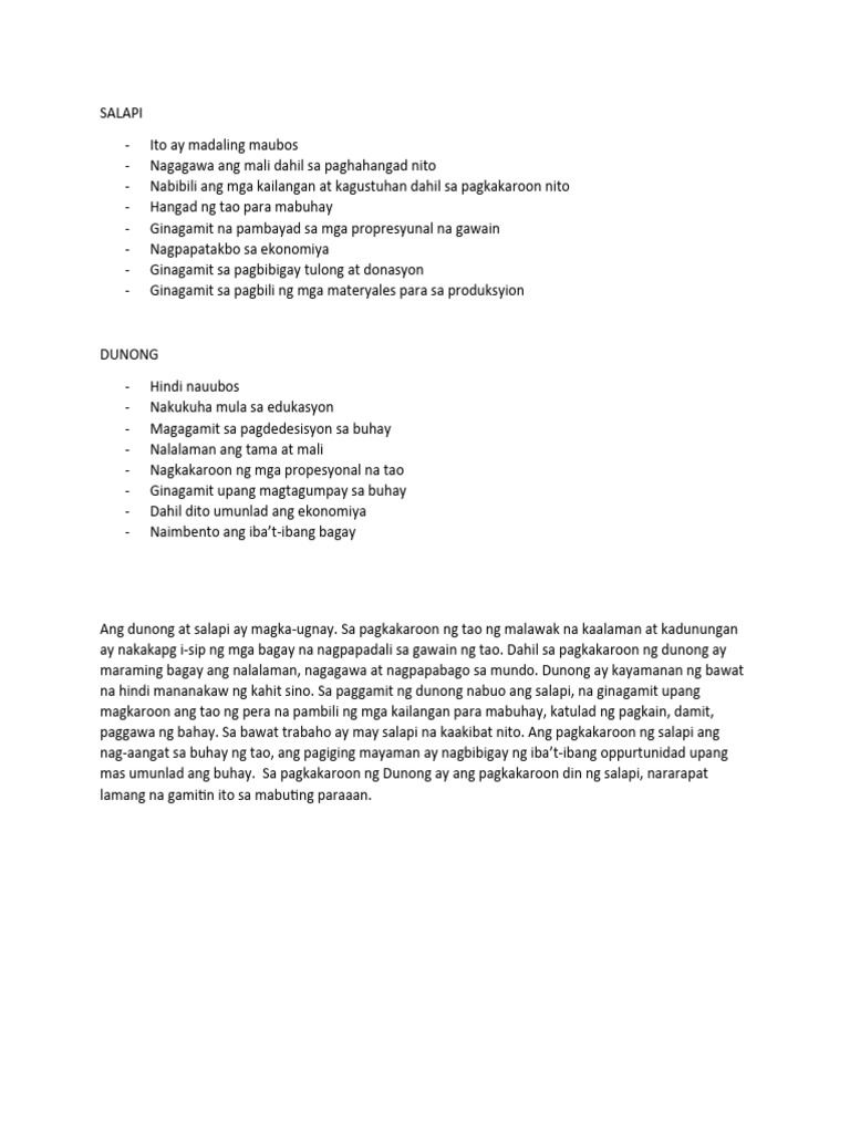 Salapi at Dunong | PDF