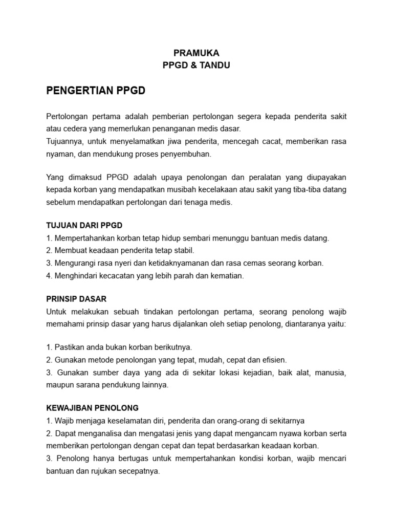 PPGD dan Tandu dalam Pramuka | PDF | Kesehatan Holistik | Sains & Matematika