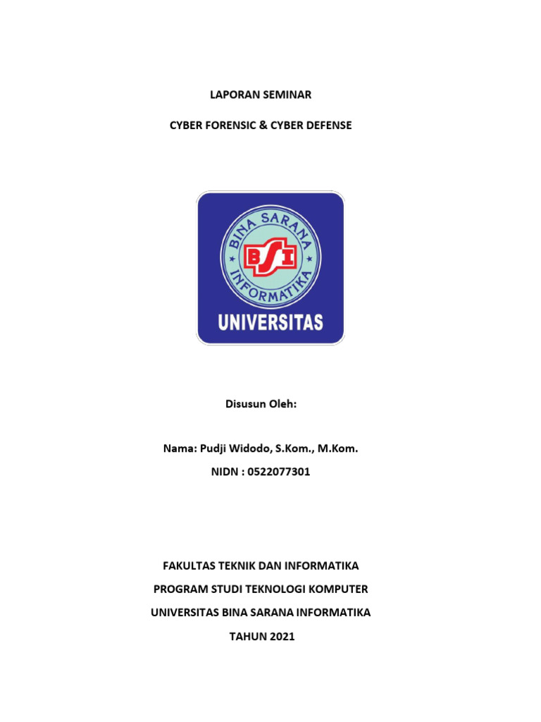 Laporan Webinar Cyber Forensic & Cyber Defense | PDF | Komputer