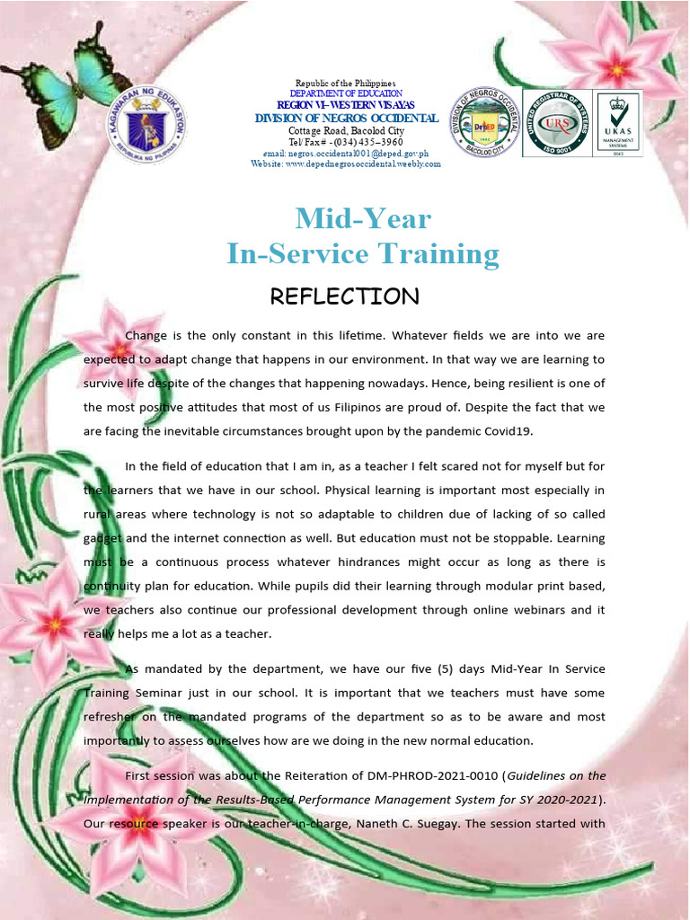 Reflection Day 1 | PDF | Learning | Teachers