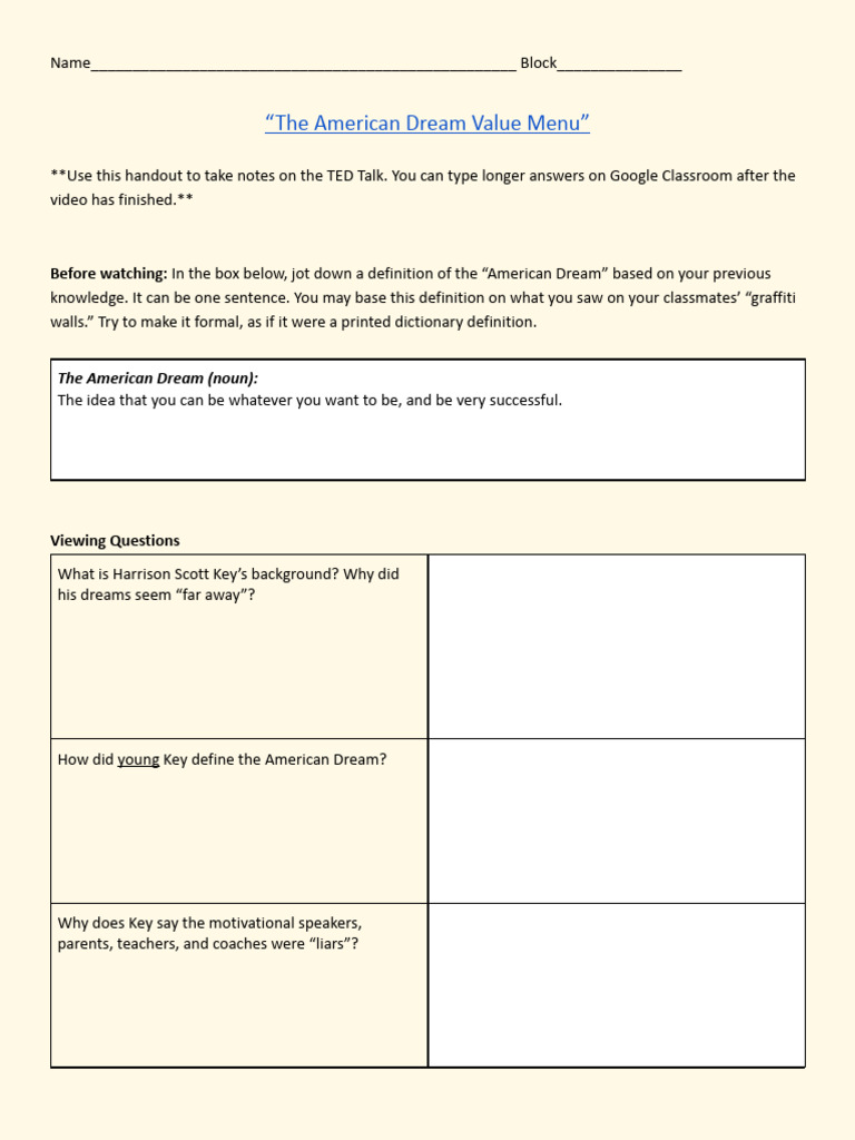 Evan Lagueux - The American Dream Value Menu Smith | PDF | Linguistics ...