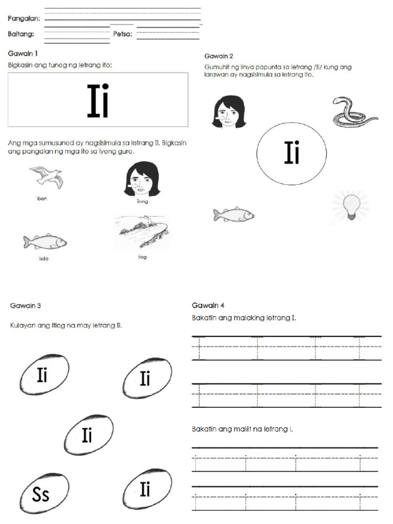 Letrang Ii Worksheet | PDF
