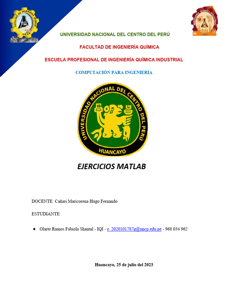 Ejercicios Matlab | PDF | Matlab | Programación de computadoras