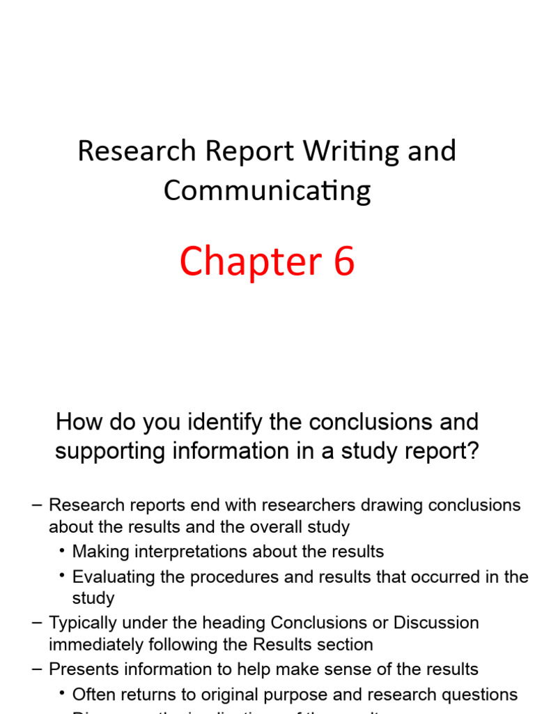 Chapter 6 Research Report Writing and Communicating | PDF | Hypothesis ...