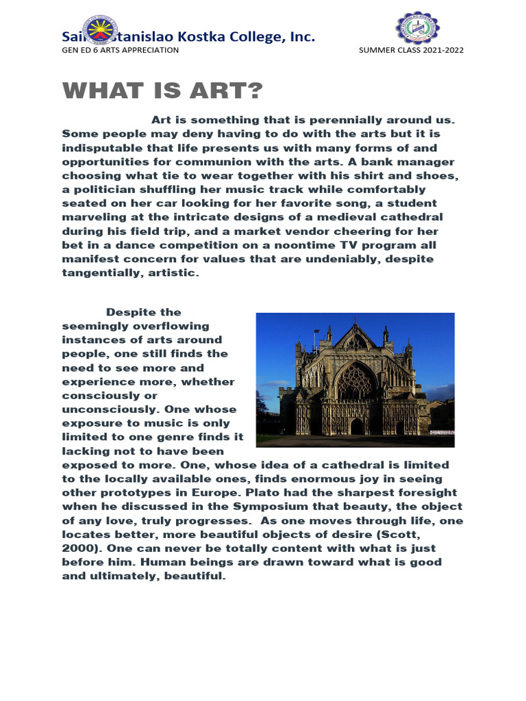 Arts Appreciation Module 1-3 | PDF | Experience | Emotions