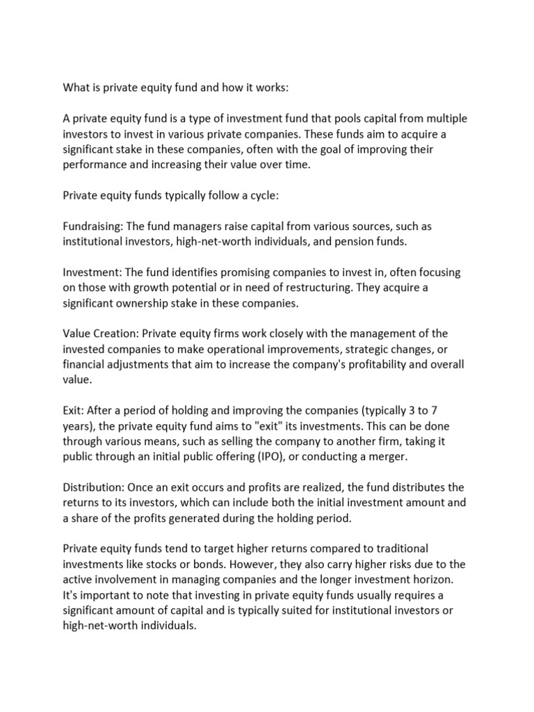 Private Equity Basics by - Shahid Anwar | PDF | Investment Fund | Private Equity