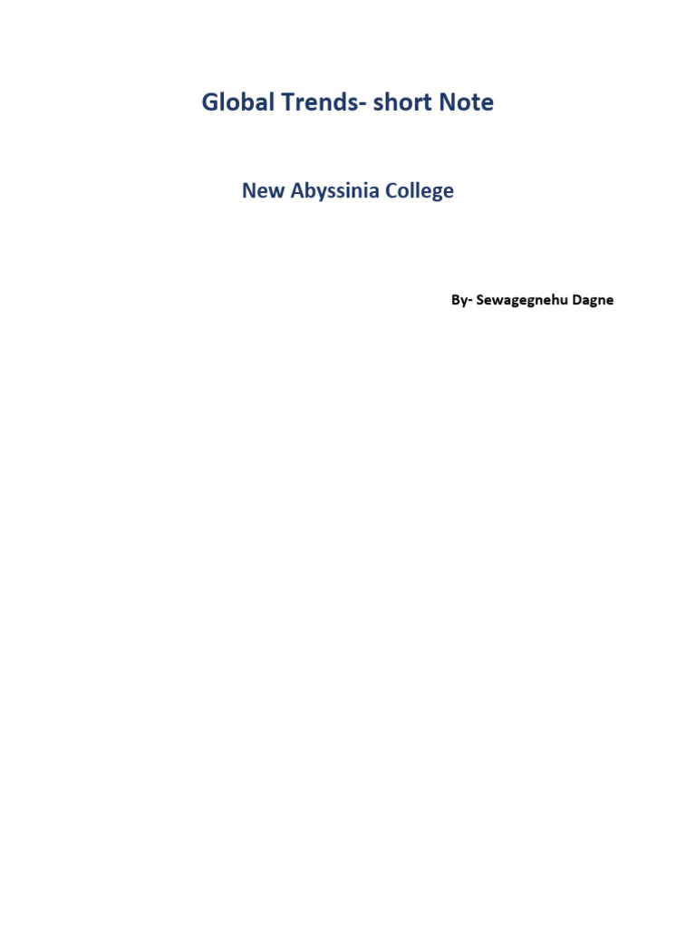 Global Trends-Short Note | PDF | International Relations | Diplomacy