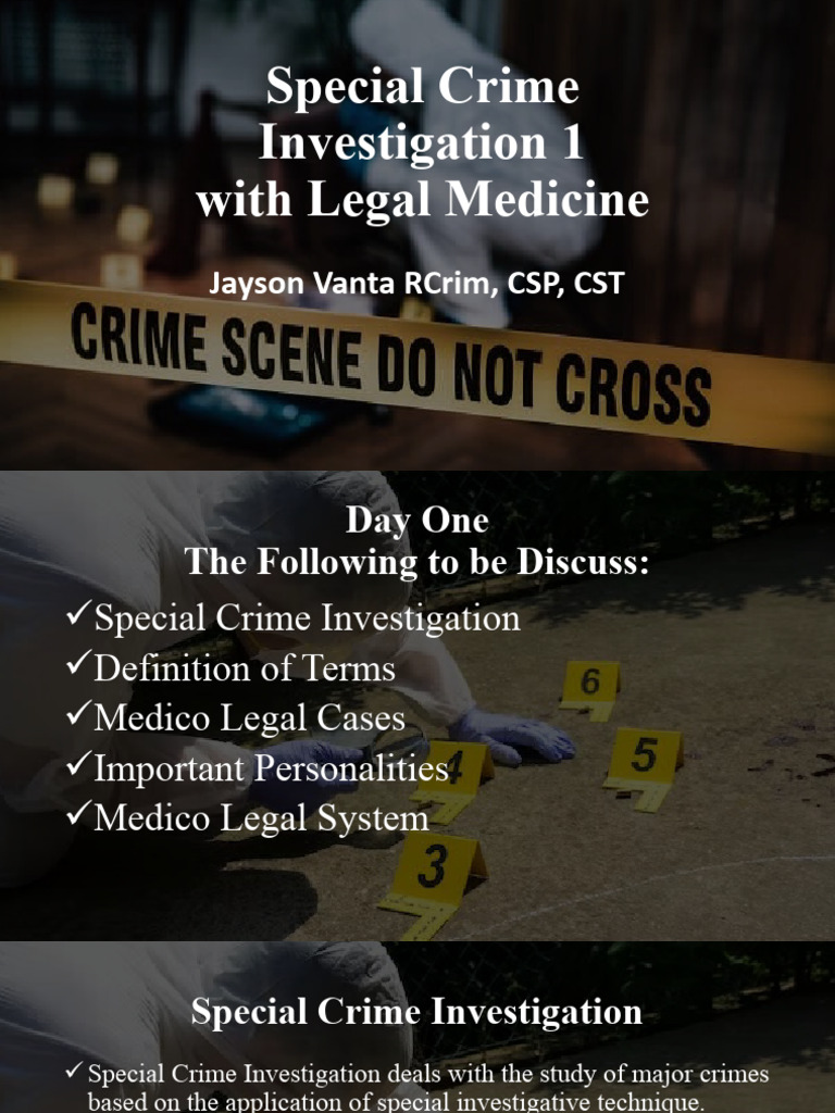 Special Crime Investigation 1 | PDF | Medicine | Forensic Science