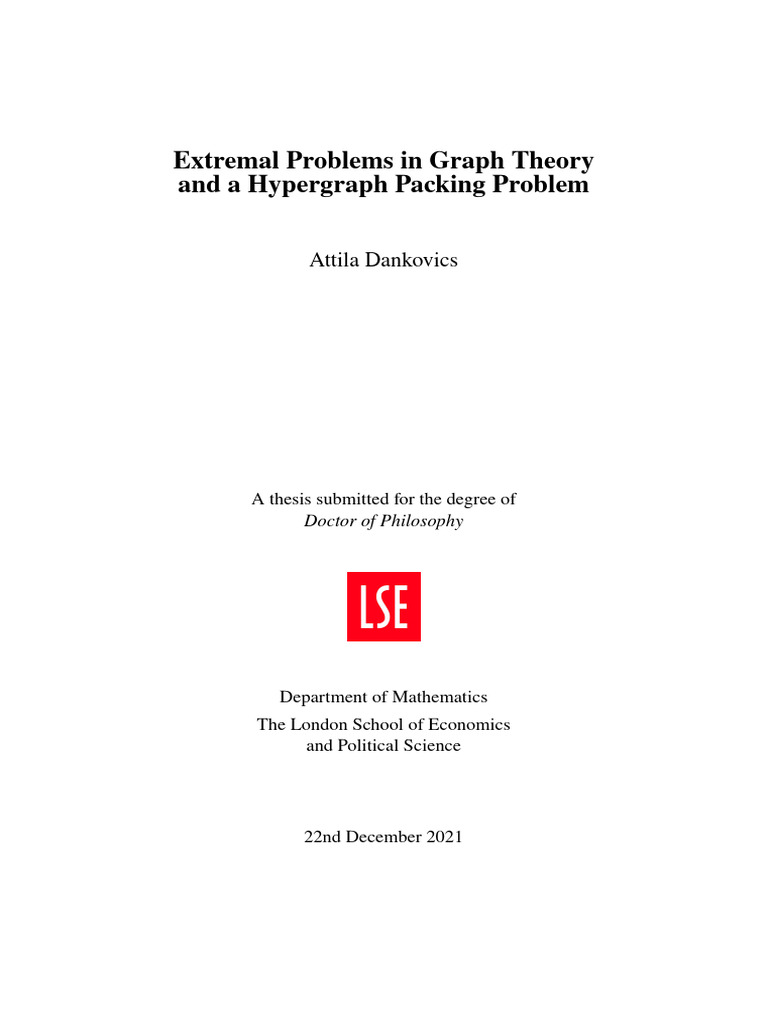 Dankovics Extremal Problems Graph Theory Pdf Combinatorics 4291