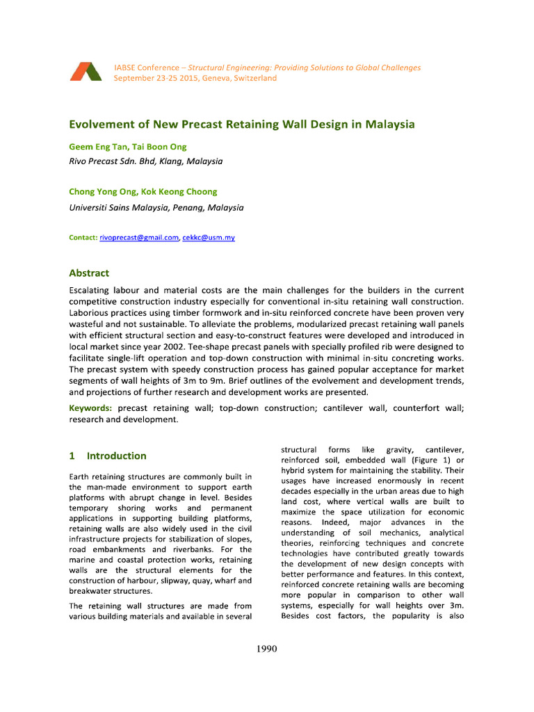 Published Paper (Evolvement of Retaining Wall) | PDF