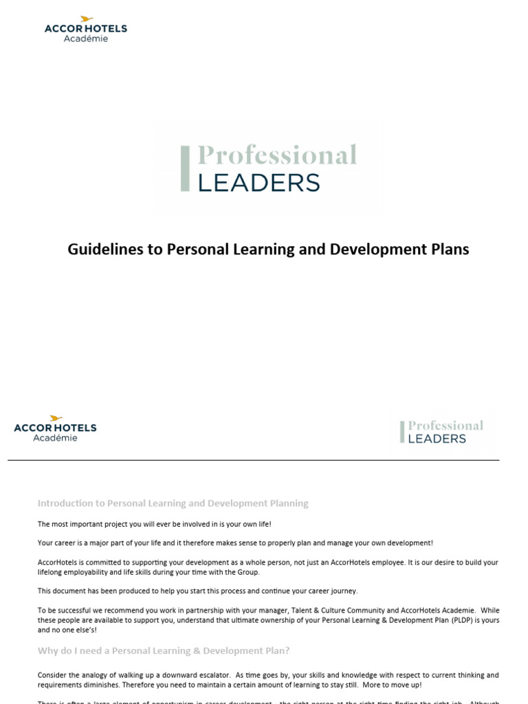 Personal Learning & Development Plans Guide | PDF | Mentorship | Leadership