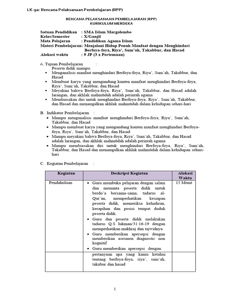 RPP 2 Ahlak111 | PDF