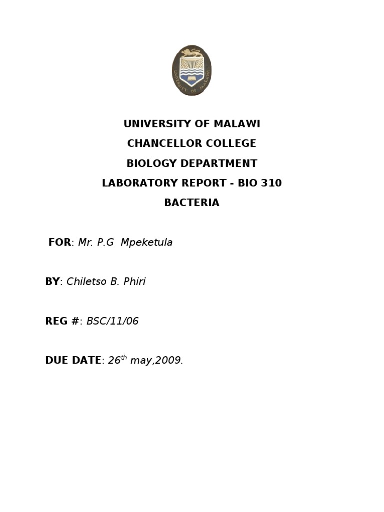 Bi0 310 Bacteria Lab Report | PDF | Gram Positive Bacteria | Gram ...