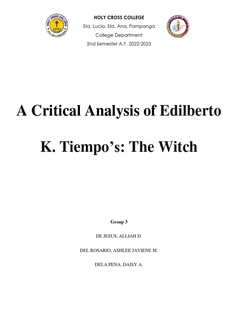 Analyzing "The Witch" by Edilberto Tiempo | PDF