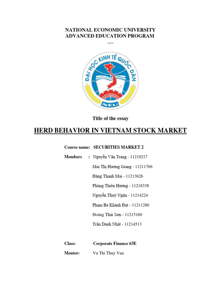 Herd Behavior in Vietnam Stock Market | PDF | Rationality | Stocks