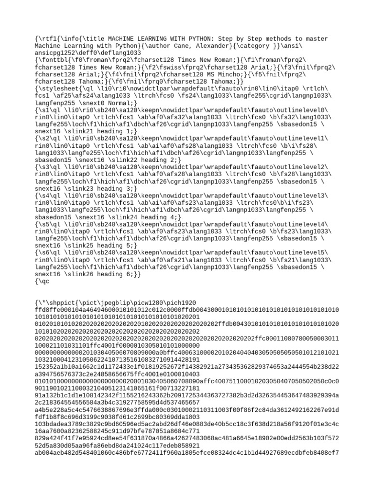 MACHINE LEARNING WITH PYTHON - Step by Step Methods To Master - Cane ...