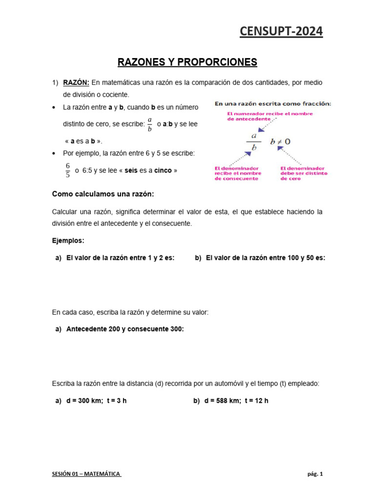 Razones y Proporciones | PDF | Proporción | Matemática Elemental