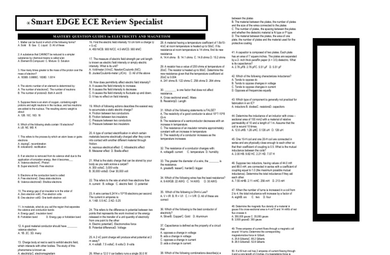 EST Sample Problems 03 | PDF | Inductance | Electrical Resistance And ...
