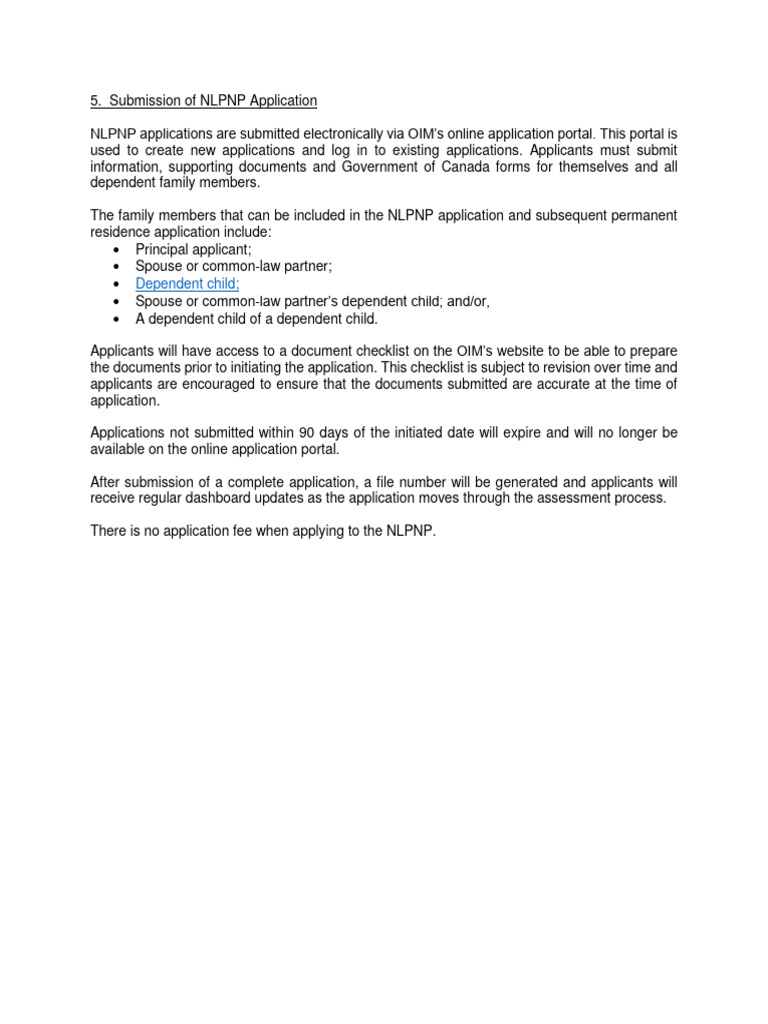 Submission of NLPNP Application 2 | PDF