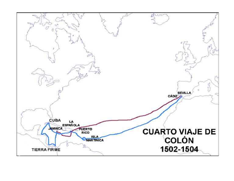 Mapa del cuarto viaje de Colón | PDF