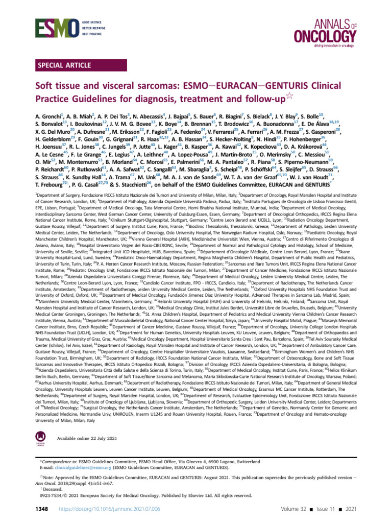 Esmo Soft Tissue Sarcoma | PDF