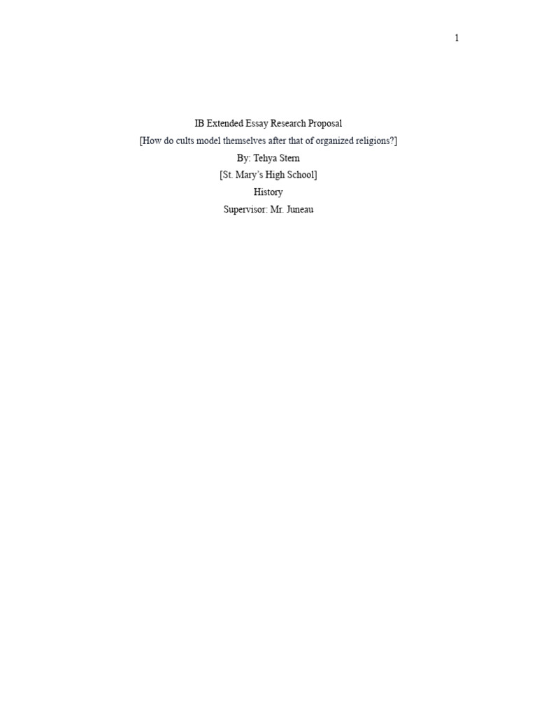 Extended Essay Research Proposal (1) | PDF
