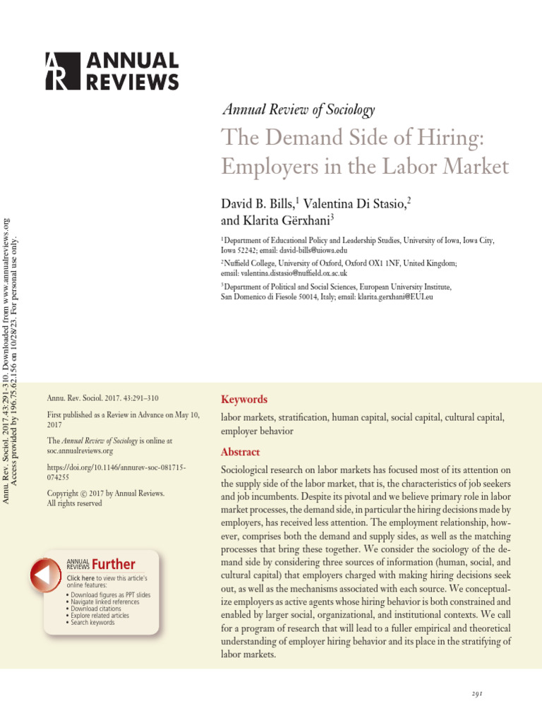 46.the Demand Side of Hiring: Employers in The Labor Market | PDF ...