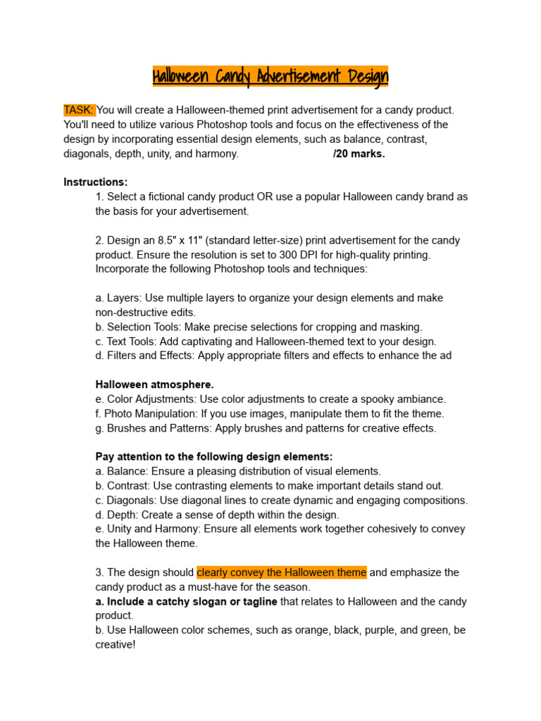 Halloween Candy Advertisement Design | PDF | Adobe Photoshop | Advertising