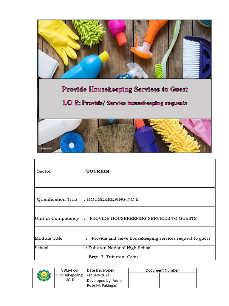 CBLM Preliminary Pages | PDF | Housekeeping