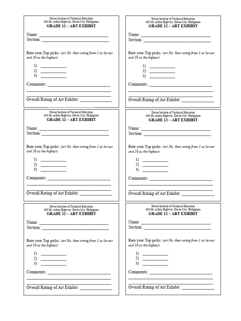Students Rating Sheet | PDF