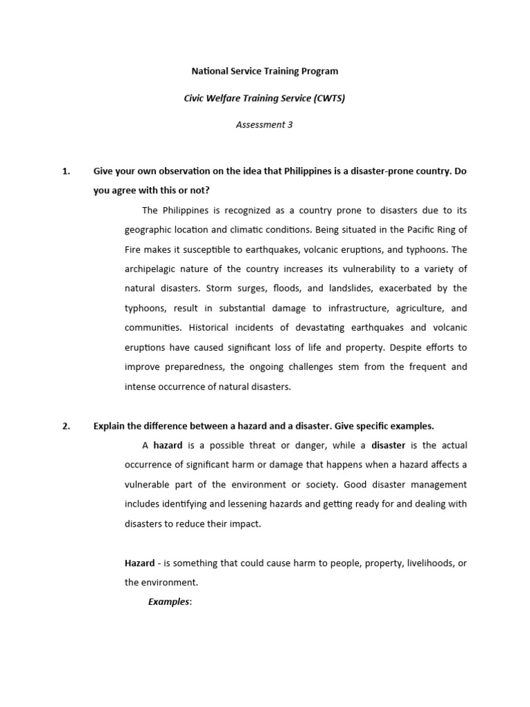 Module 3 - NSTP-CWTS | PDF | Natural Disasters | Hazards