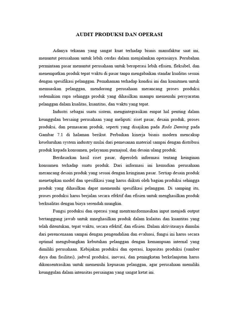 Audit Efisiensi Produksi | PDF