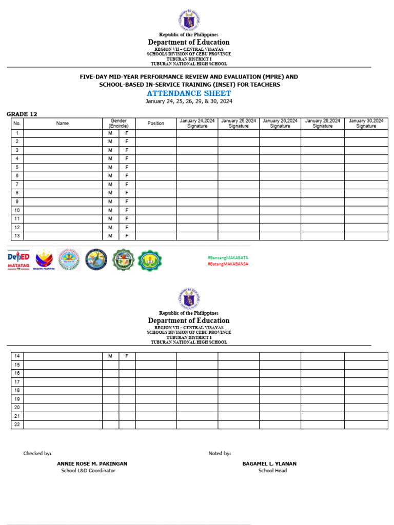Attendance Sheet | PDF | Public Administration | Philippines