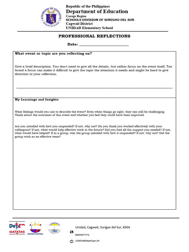 Professional Reflections on Teaching | PDF | Psychological Concepts ...