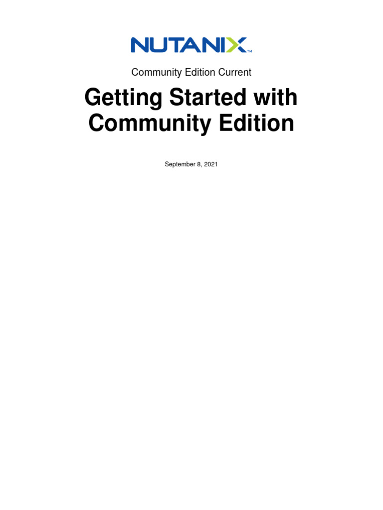 Nutanix Community Edition Getting Started | Download Free PDF | Proxy Server | Computer Cluster