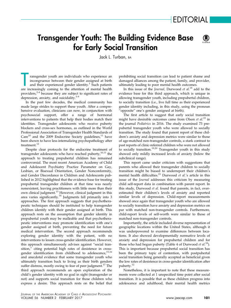 INFANCIA - Turban (2017) Transgender Youth - The Building Evidence Base ...