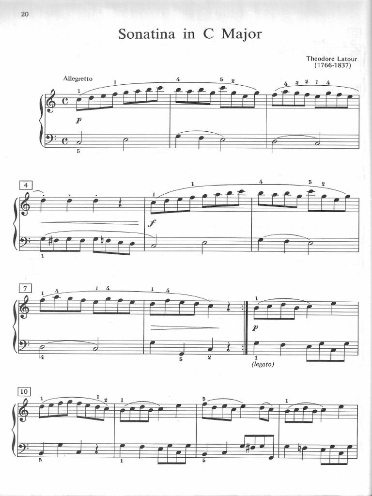 Latour - Sonatina in C Major | PDF