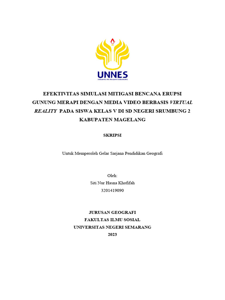 Cover Skripsi UNNES 2023 | PDF