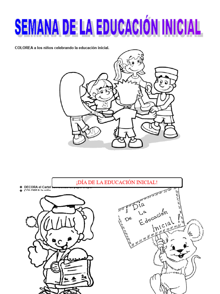 Fichas Semana de La Educación Inicial | PDF | Educación de la primera ...