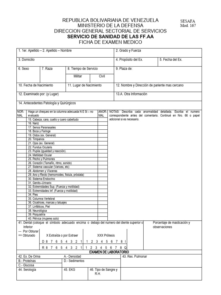 Formato Mod 267 | PDF | Medicina CLINICA | Medicina