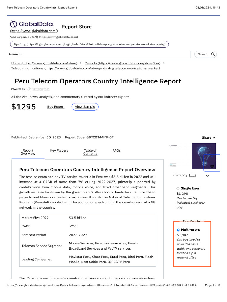 Peru Telecom Operators Country Intelligence Report | PDF ...