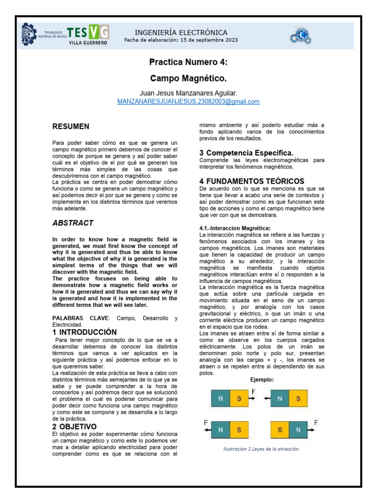 Practica Numero 4 Electromagnetismo | PDF Practica Numero 4 Electromagnetismo | PDF