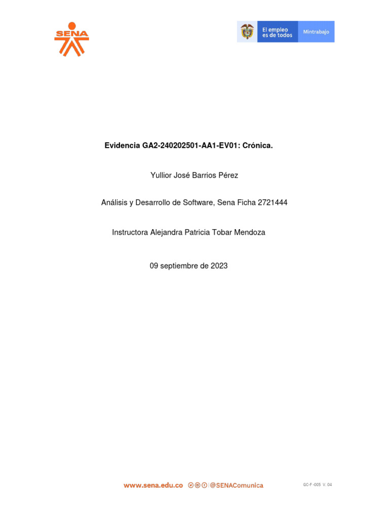Evidencia GA2-240202501-AA1-EV01 Crónica. | PDF