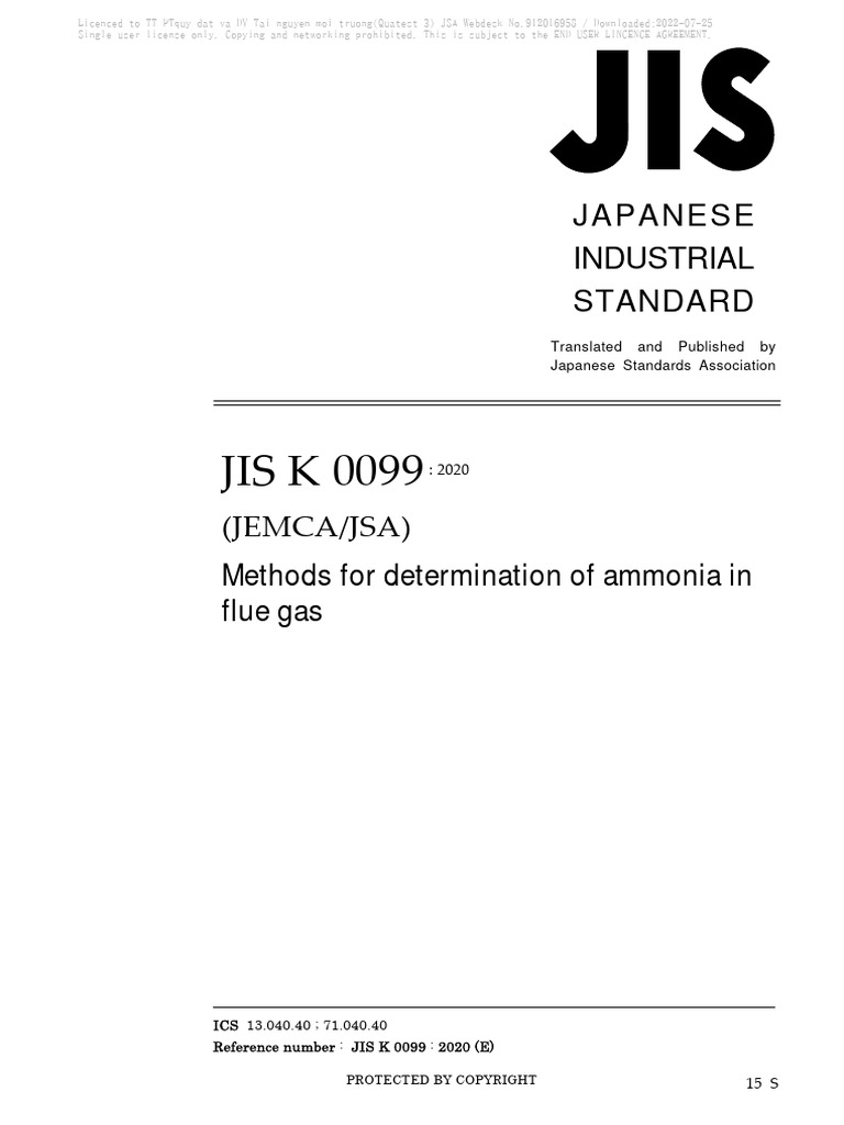 Jis K 00099-2020 | PDF | Ammonium | Acid