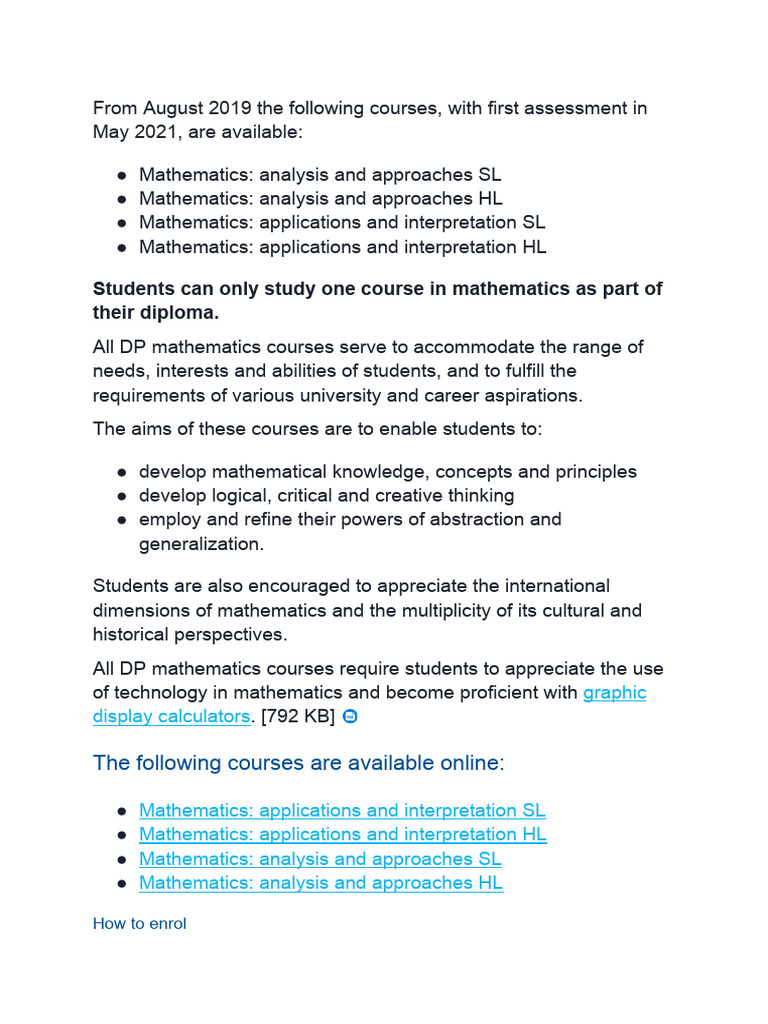 IB Math Analysis and Approaches HL | PDF | Career & Growth
