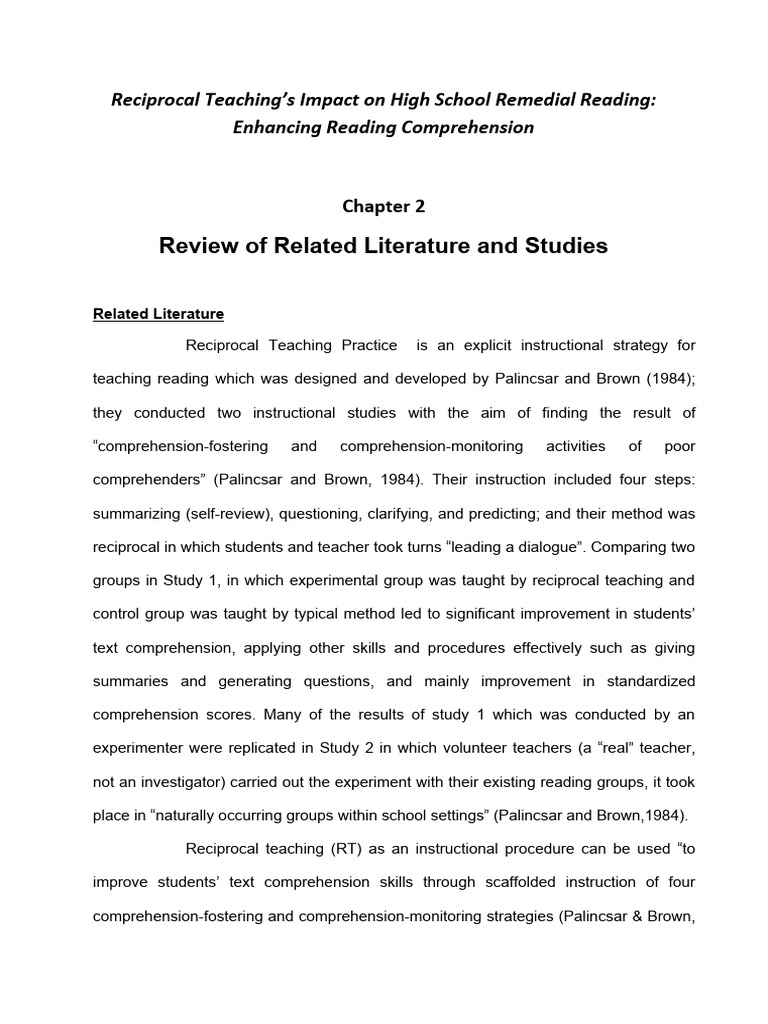 Reciprocal Teaching Chapter 2 | PDF | Reading Comprehension | Pedagogy