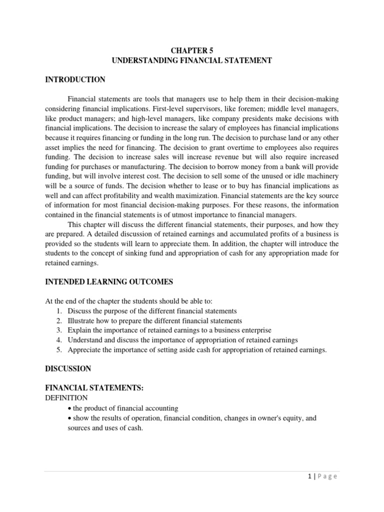 Chapter 5 Basic Finance 2023 2024 1 | PDF | Book Value | Balance Sheet