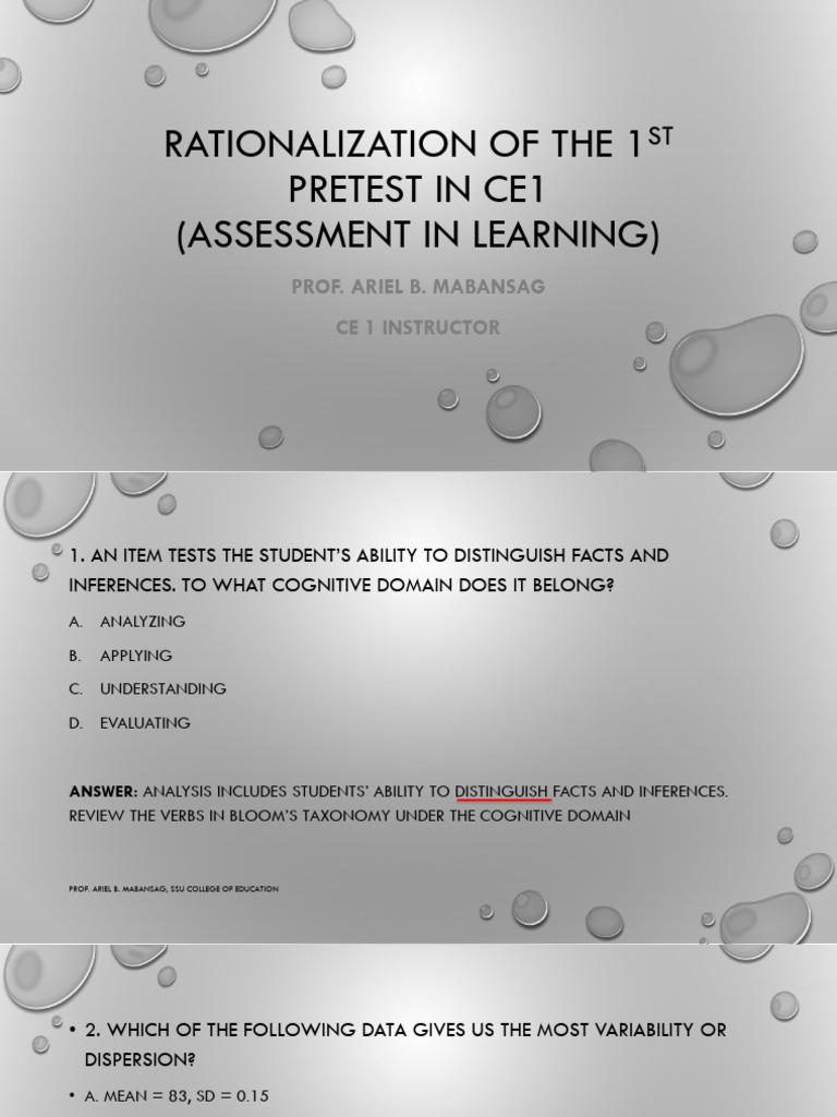 Rationalization of The 1st Pretest in CE1 | PDF | Educational ...